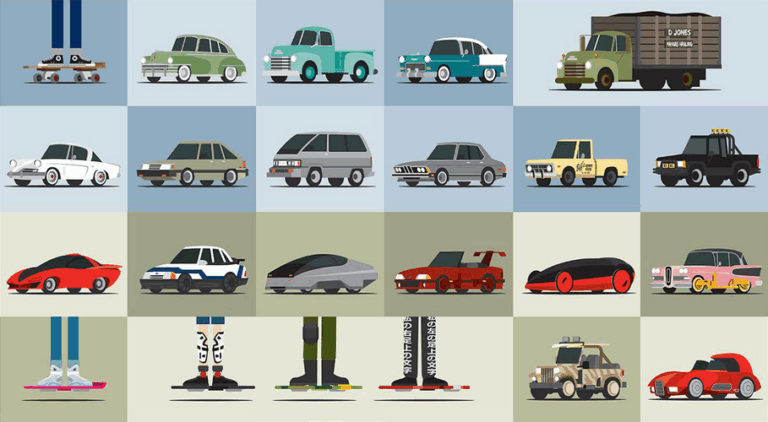 "88 Miles Per Hour" Poster Highlights 88 'Back to the Future' Vehicles