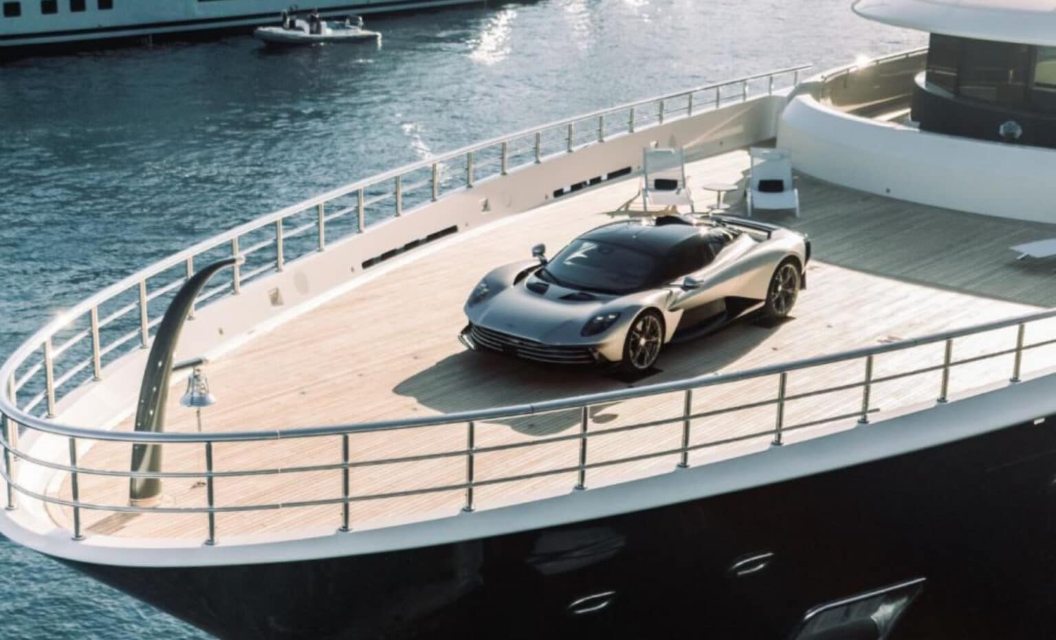 Aston Martin Shows Off $1M Valhalla Hypercar on $200M Yacht in Monaco