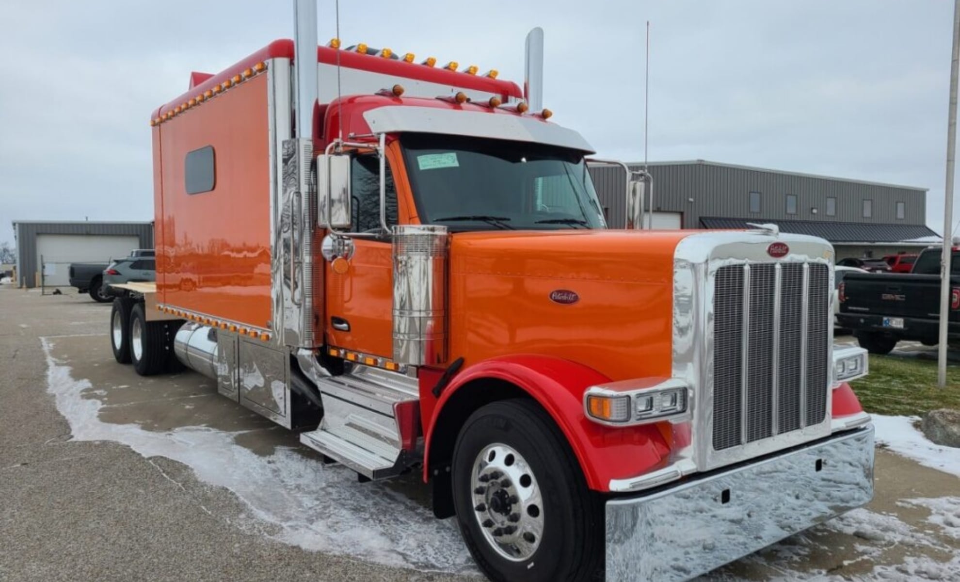 Step Inside This Bold Orange 2026 Peterbilt 589 Featuring a 144″ Ari ...