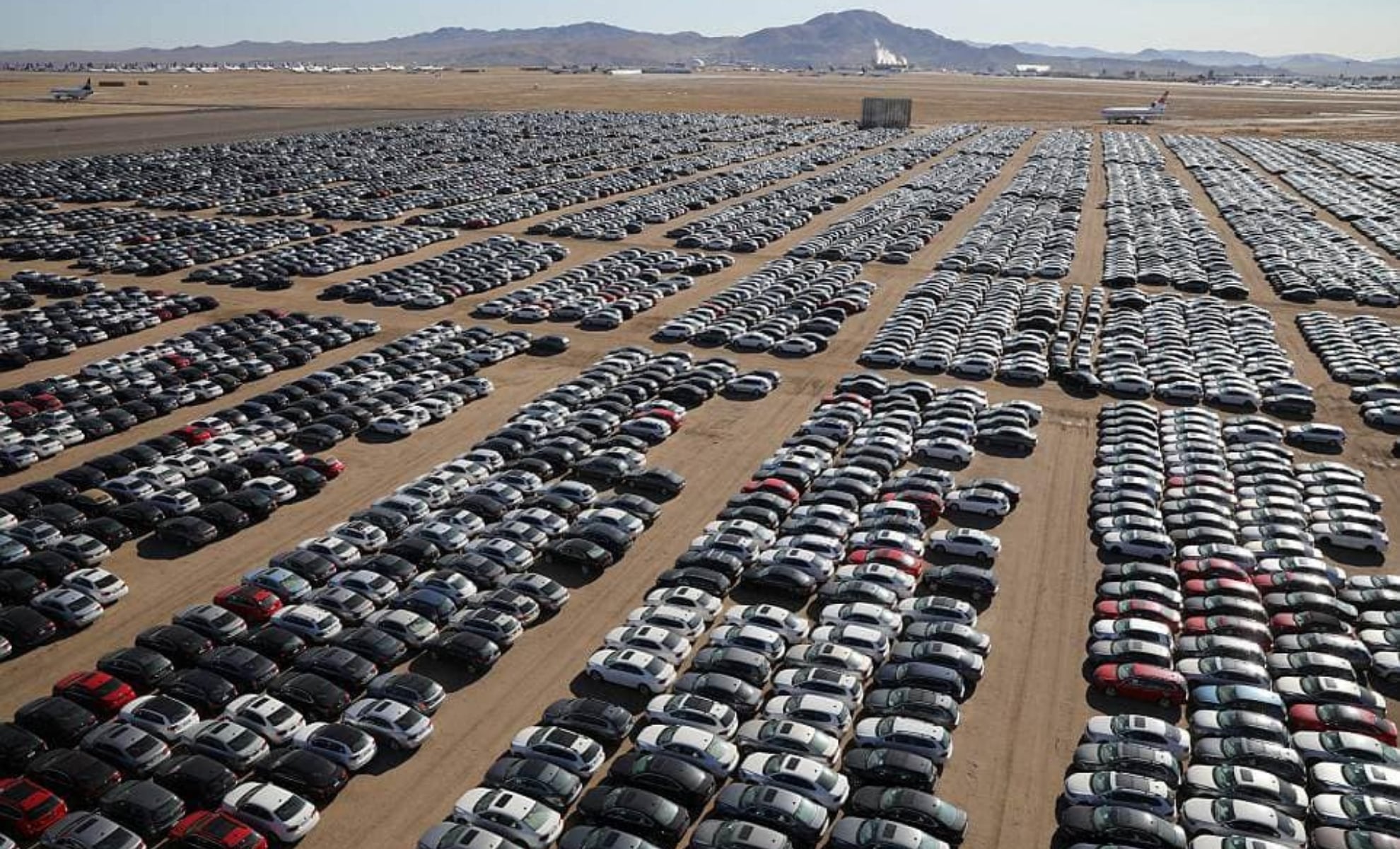 Thousands of Volkswagen and Audi Cars Parked in the Mojave Desert, and ...